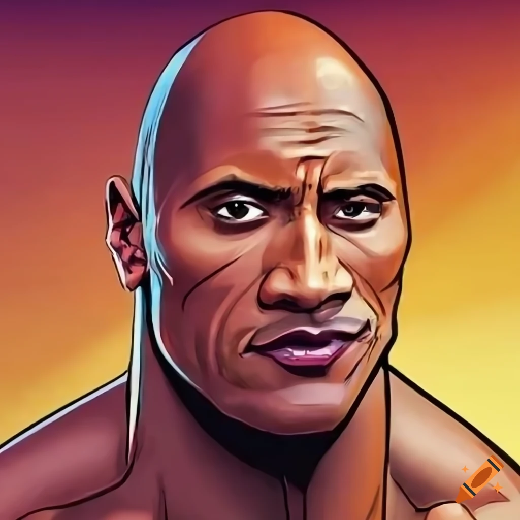 Dwayne johnson cartoon 90's style