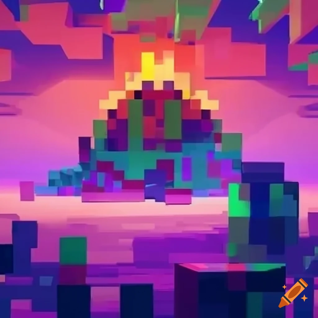 Multi-faceted minecraft experience on Craiyon