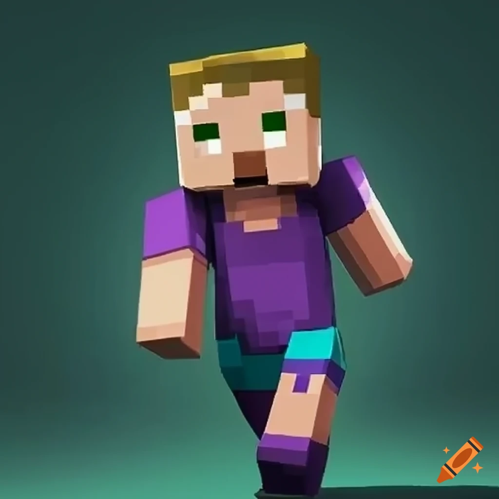 Minecraft's default character on Craiyon
