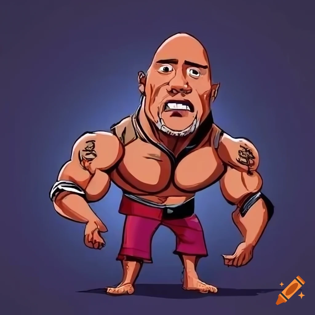 Dwayne johnson cartoon 90's style on Craiyon