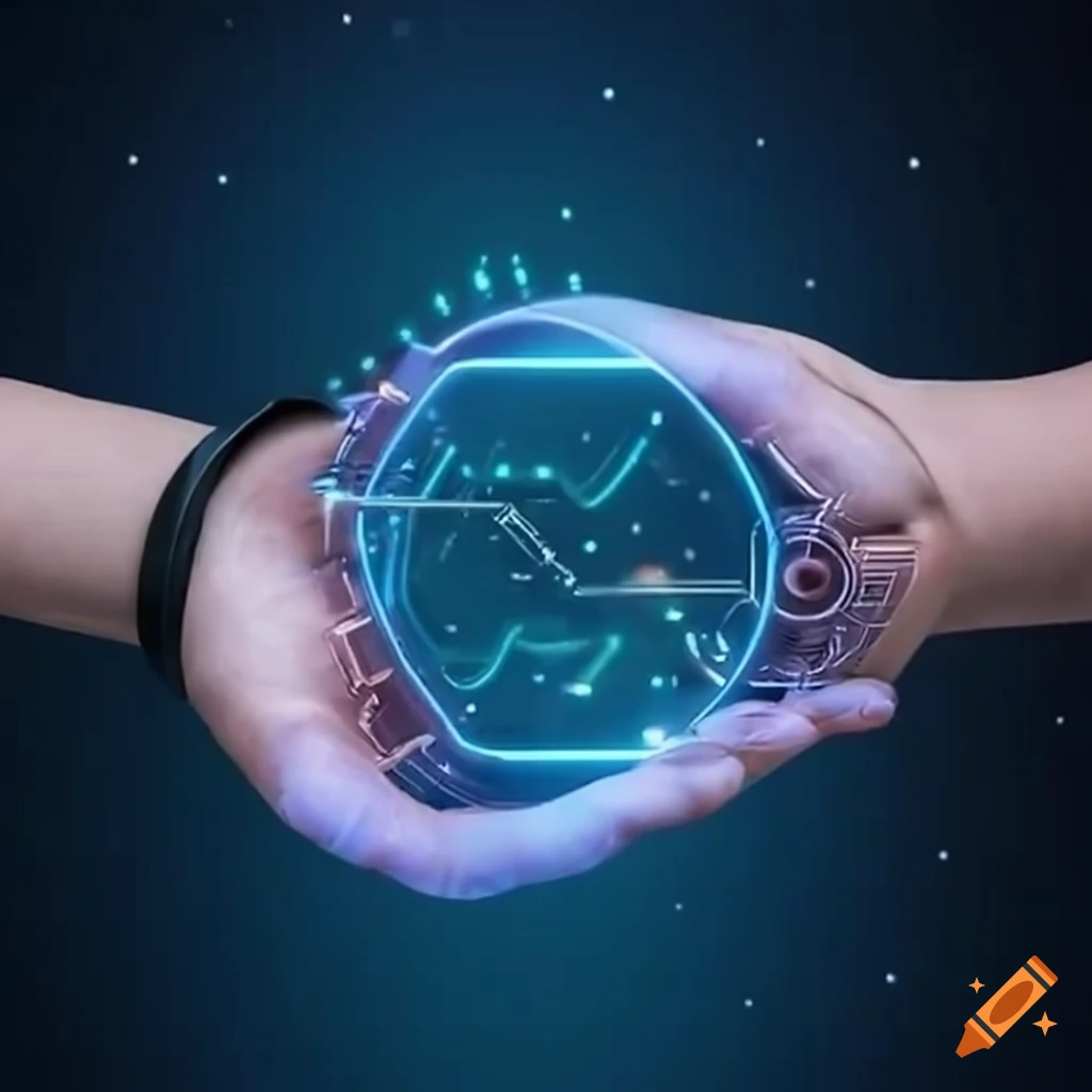 A man holds a futuristic piece of technology in his hand