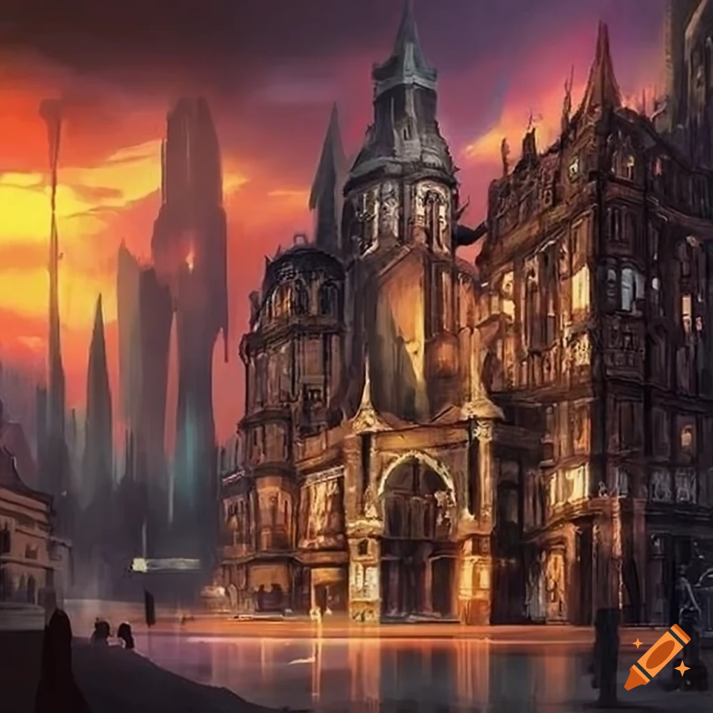 Epic fantasy beaux arts cityscape on Craiyon