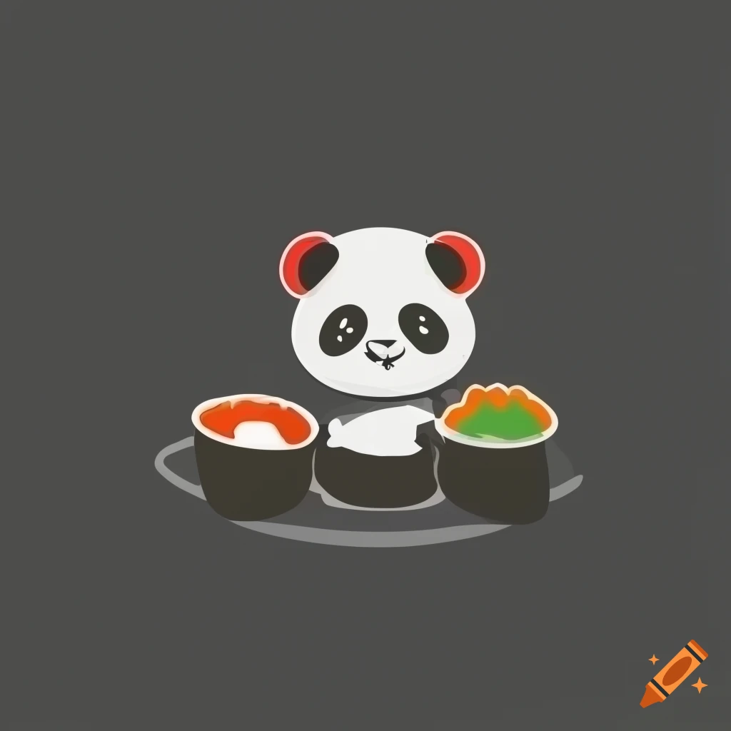 Panda sushi logo vector