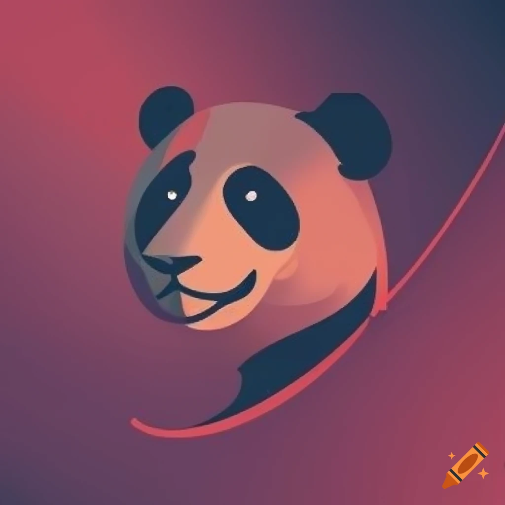 Panda salmon logo vector
