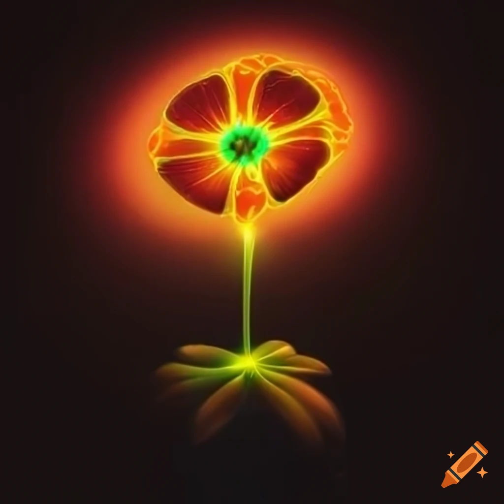 Glowing nuclear flower on Craiyon