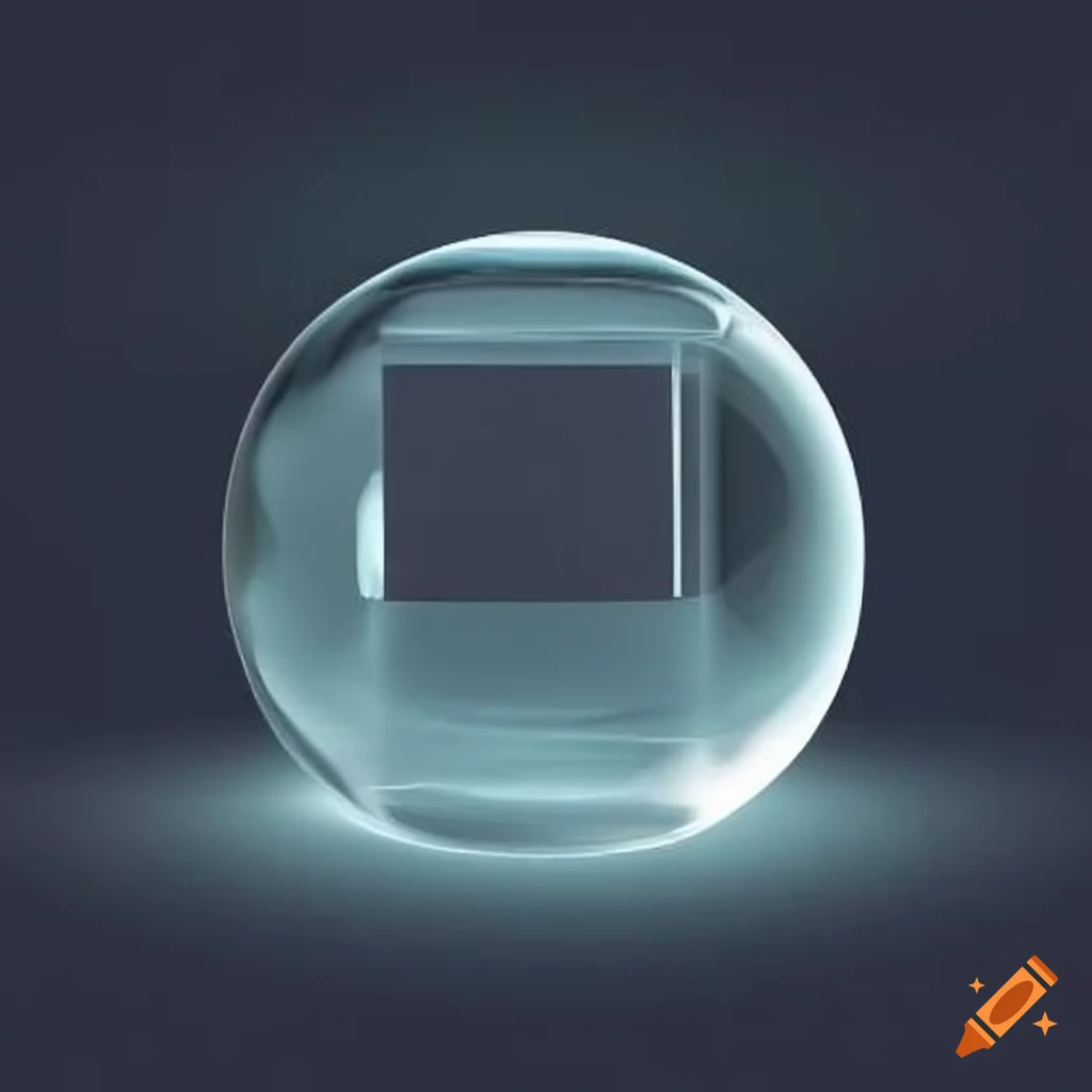 A black cube inside a clear sphere on Craiyon