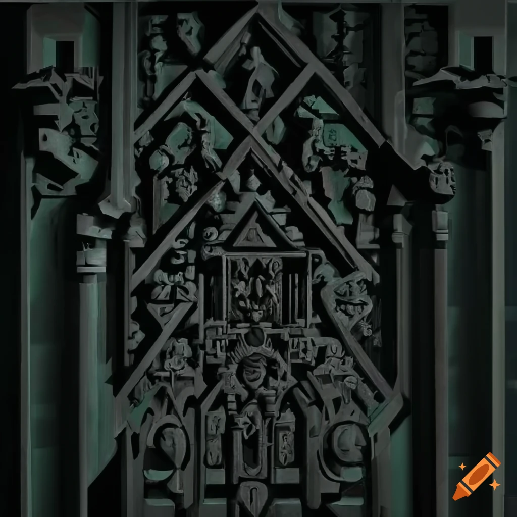 ‘Architectural Stave carving’-Style, hd Zelda game, mule sculpture ...