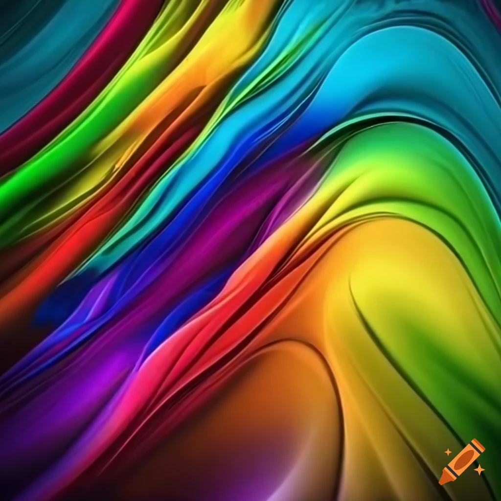 Blue yellow red green orange purple all coming together and blending on ...