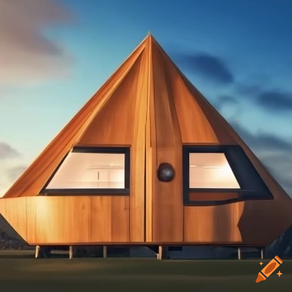 Mobil home in shape of pyramide on Craiyon