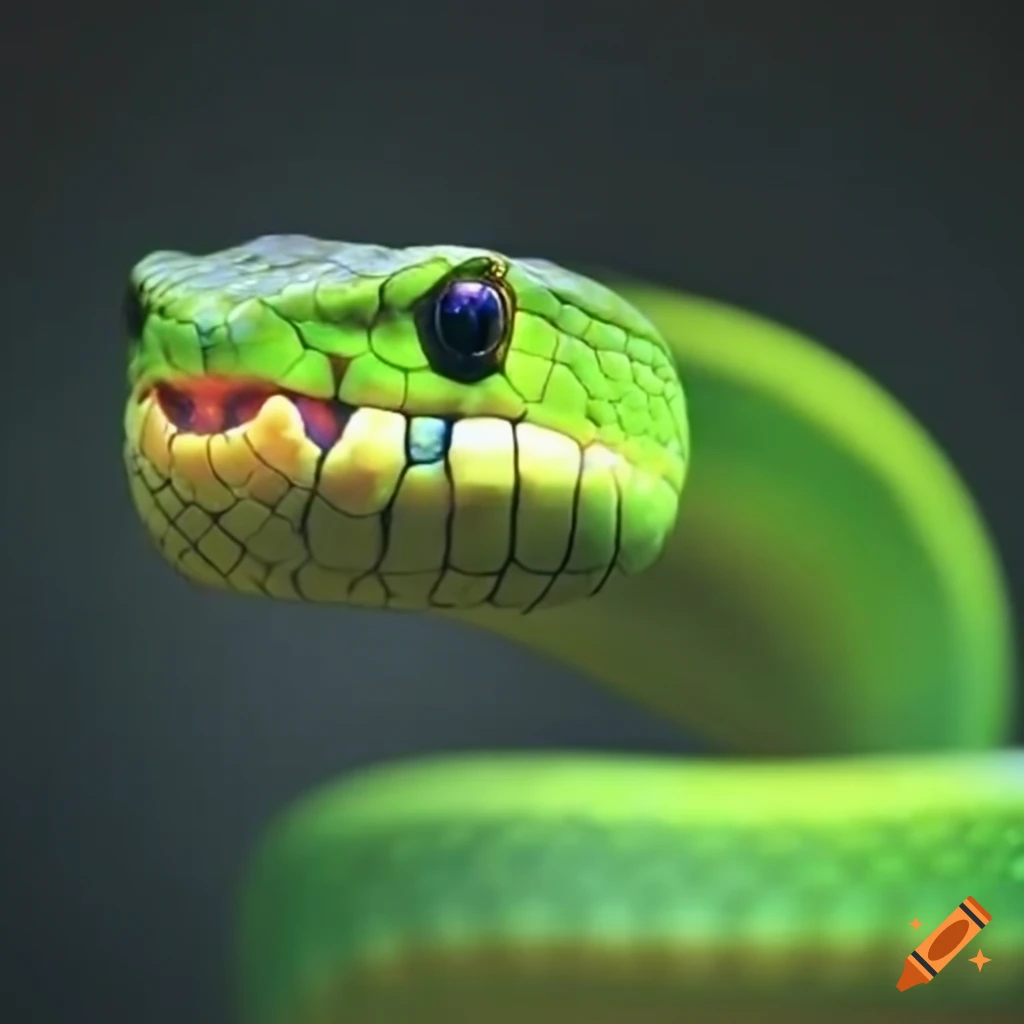The green japanese snake has six legs