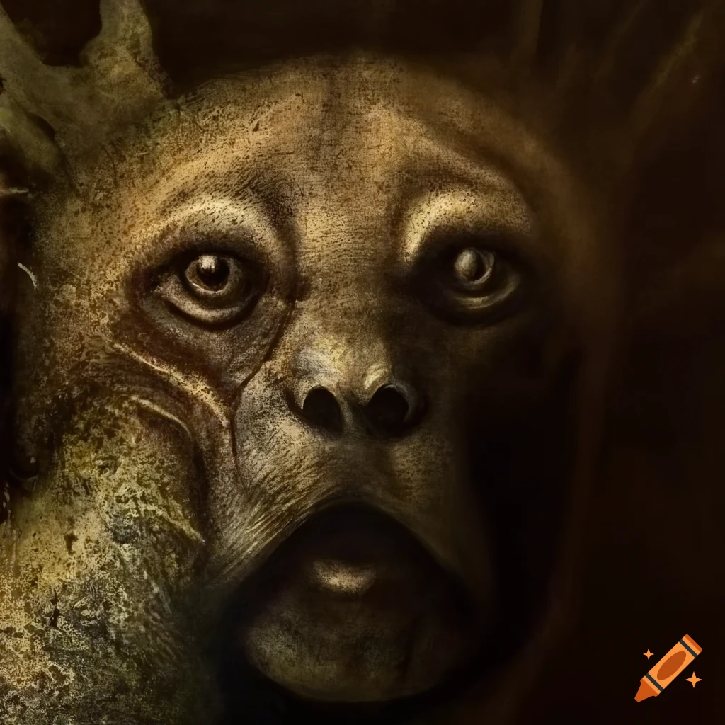 High resolution, fine detail, wide view, color illustration of curious ...