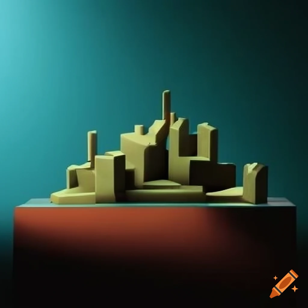 Blocks form landscapes on Craiyon