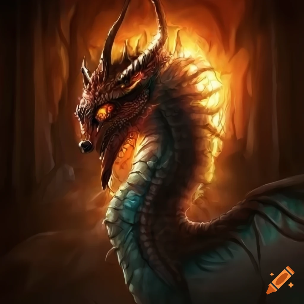 Western dragon with wolf-like characteristics high resolution fantasy ...
