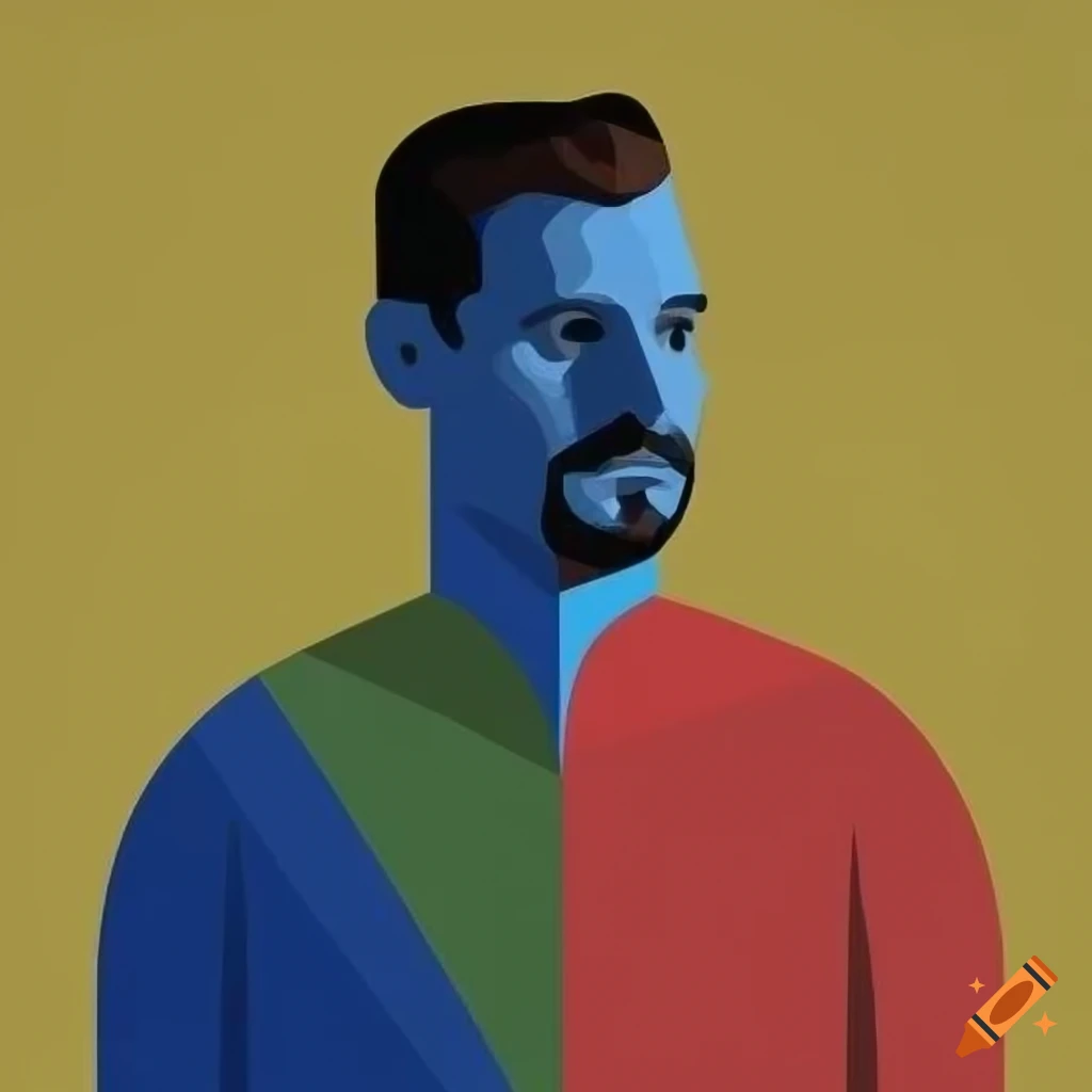 Modern illustration portrait of handsome Maghreb guy silhouetted ...