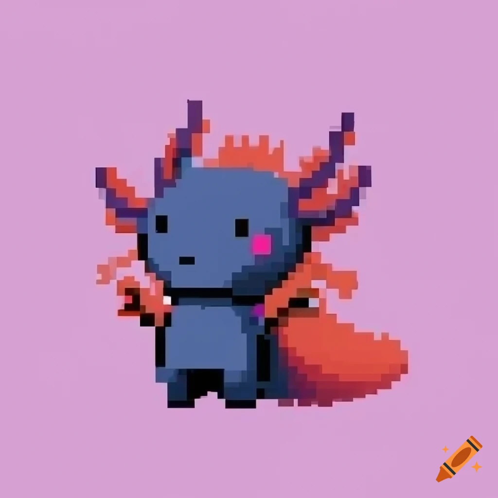 Axolotl pixel art 4k upscaled