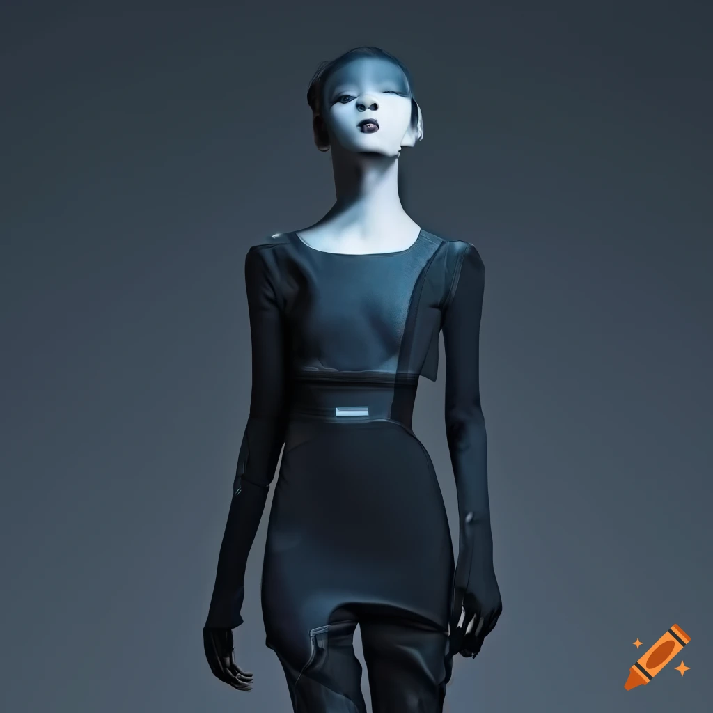 Street fashion techwear render image slim uniform figure chest ...