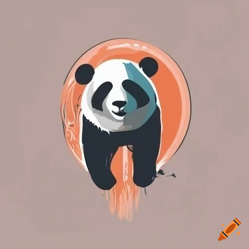 Panda salmon logo vector