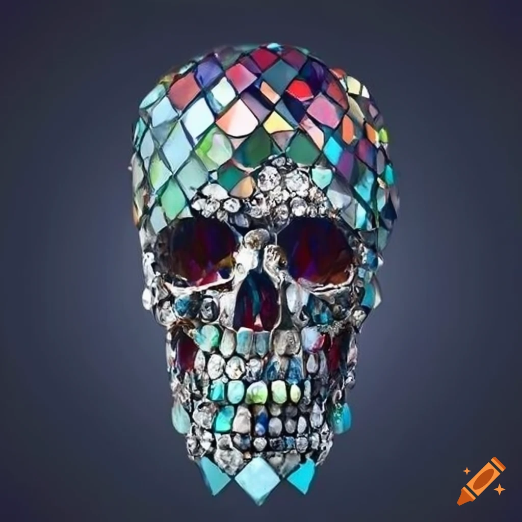 Skull made of diamonds in fine art style