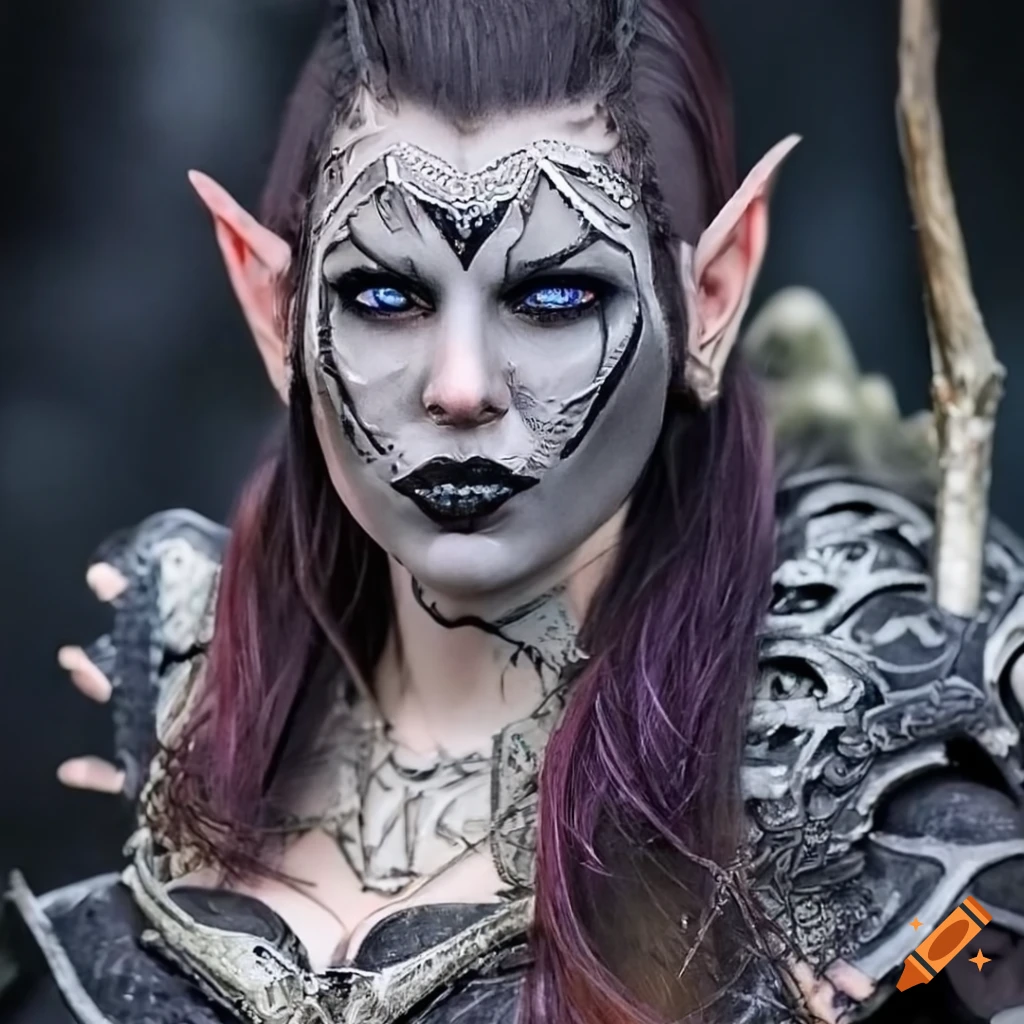 Beautiful Feminine Dark Elf Warrior Intricate Details On Craiyon