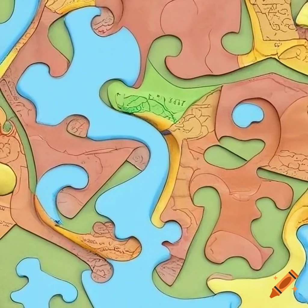 Puzzle maps phenomenon on Craiyon