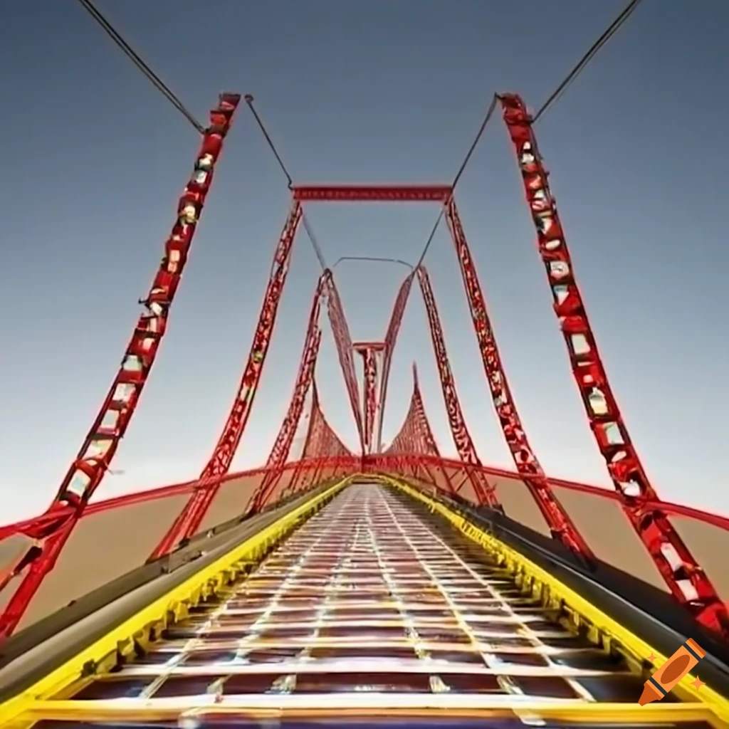 A life-size suspension bridge made of jello and taffy