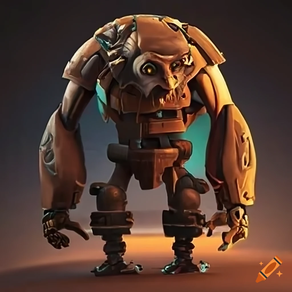 Hunchback battlemech standing next to a freeway overpass