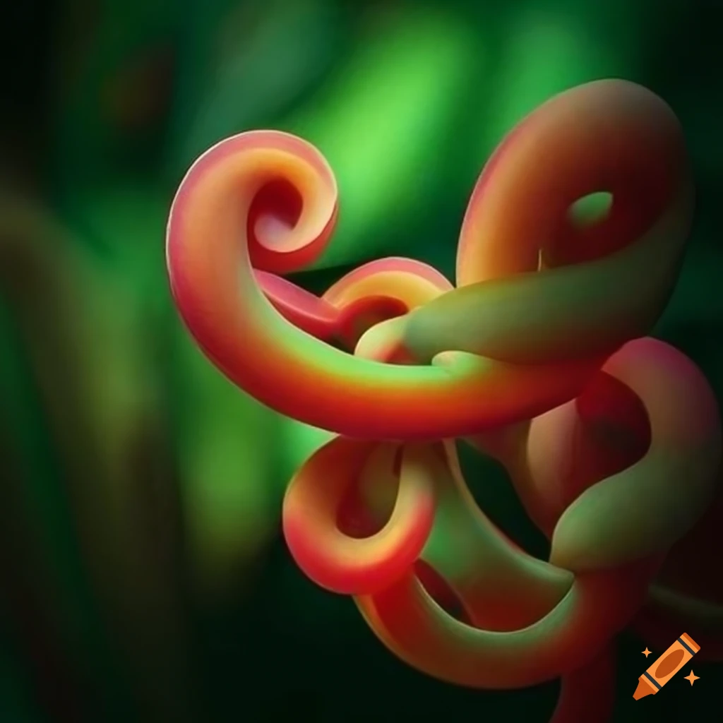 A captivating fantasy plant with vibrant colors and delicate tendrils