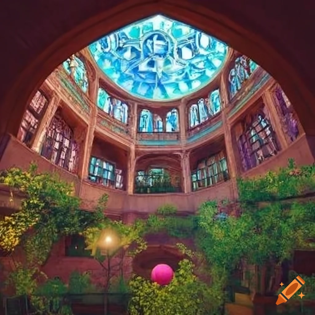 Iranian library with roof garden
