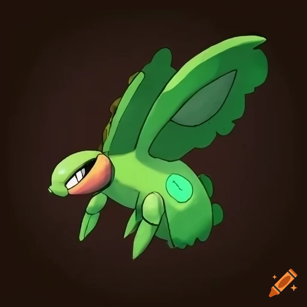 Vineafly. a small, leafy insect pokemon that glides gracefully through ...