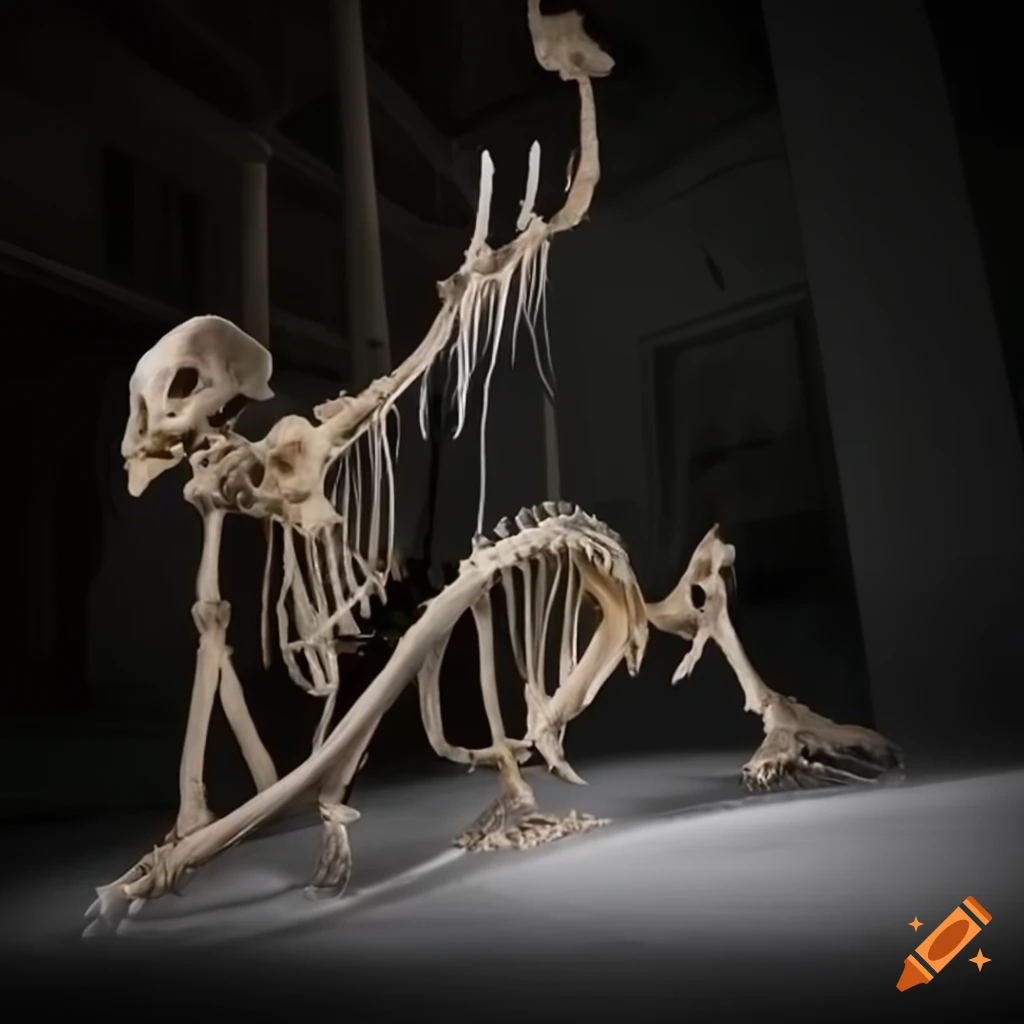 Whale and human skeleton hybrid