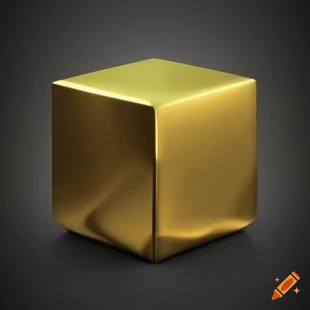 A gold cube on Craiyon