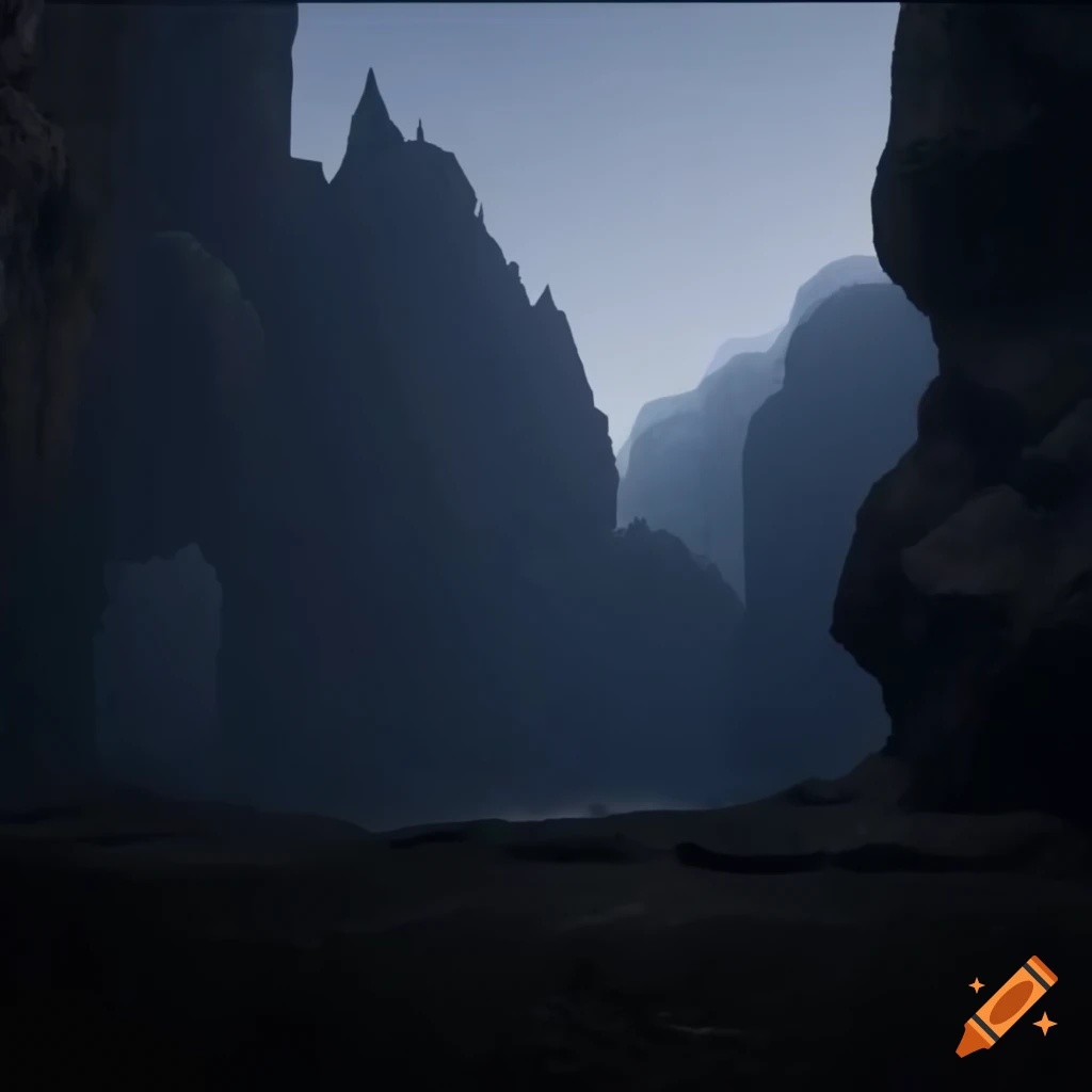 Unreal engine 5 aerial view of great cave with subterranean city island ...