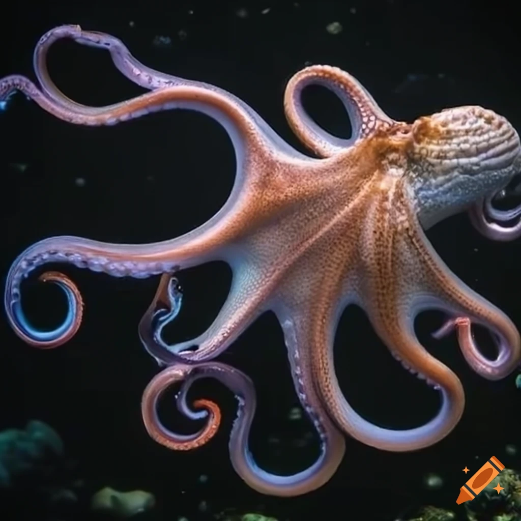 Octopus in water puzzle pieces on Craiyon