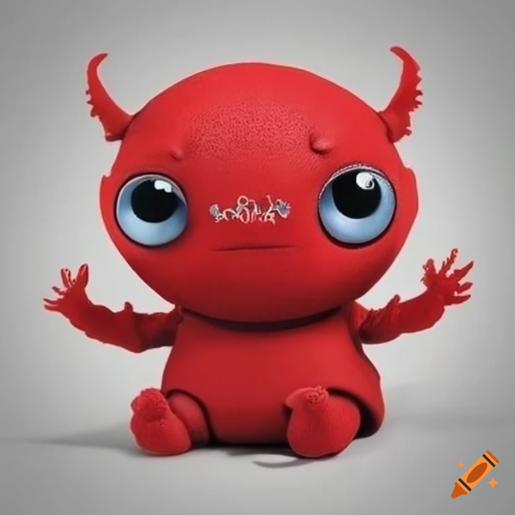 Méchant bébé monstre rouge foncé