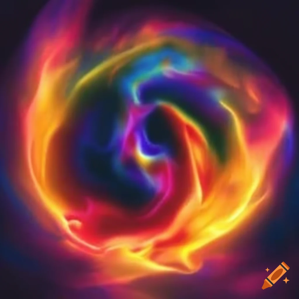 Disintegrating spirit of chromatic flame on Craiyon