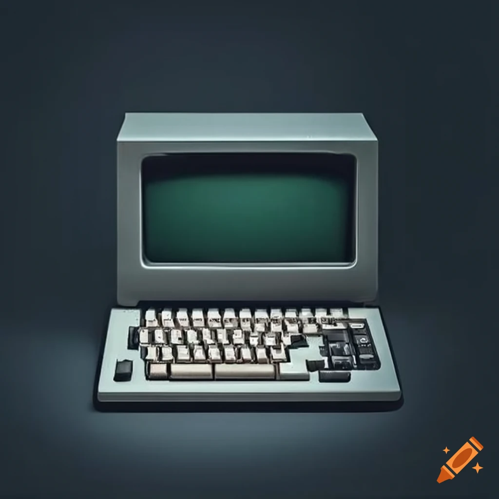 Classic monochrome computer terminal from the past