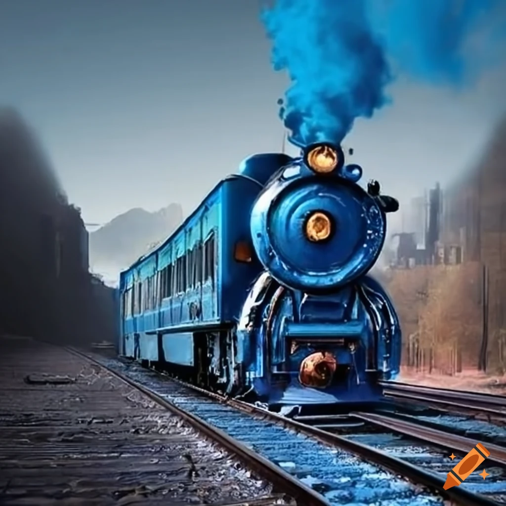 Victorian blue train on Craiyon