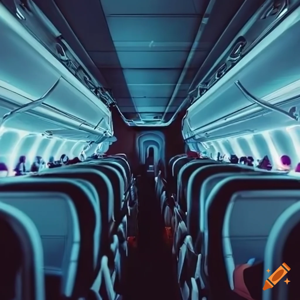 Airplane cabin interior on Craiyon
