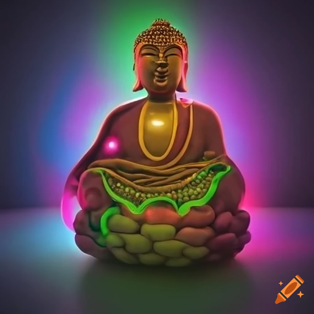 Un buda con efecto neon on Craiyon
