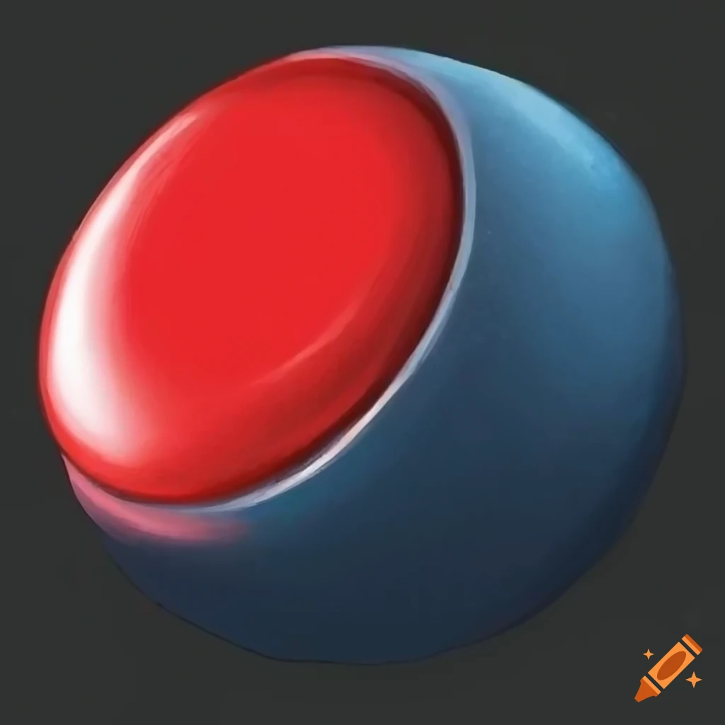 Make a big red button, in an old Marvel comic style on Craiyon
