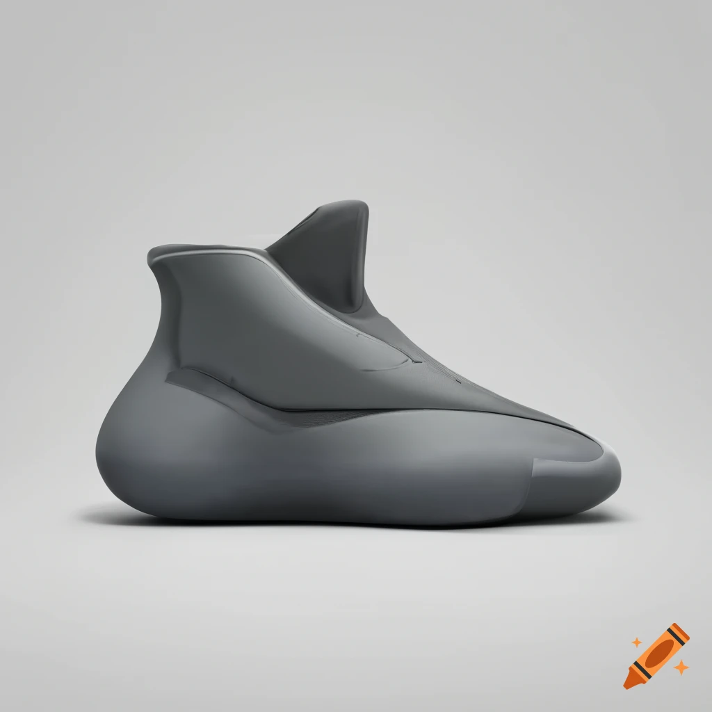 Side view. big futuristic yeezy 750. auto design. white background ...