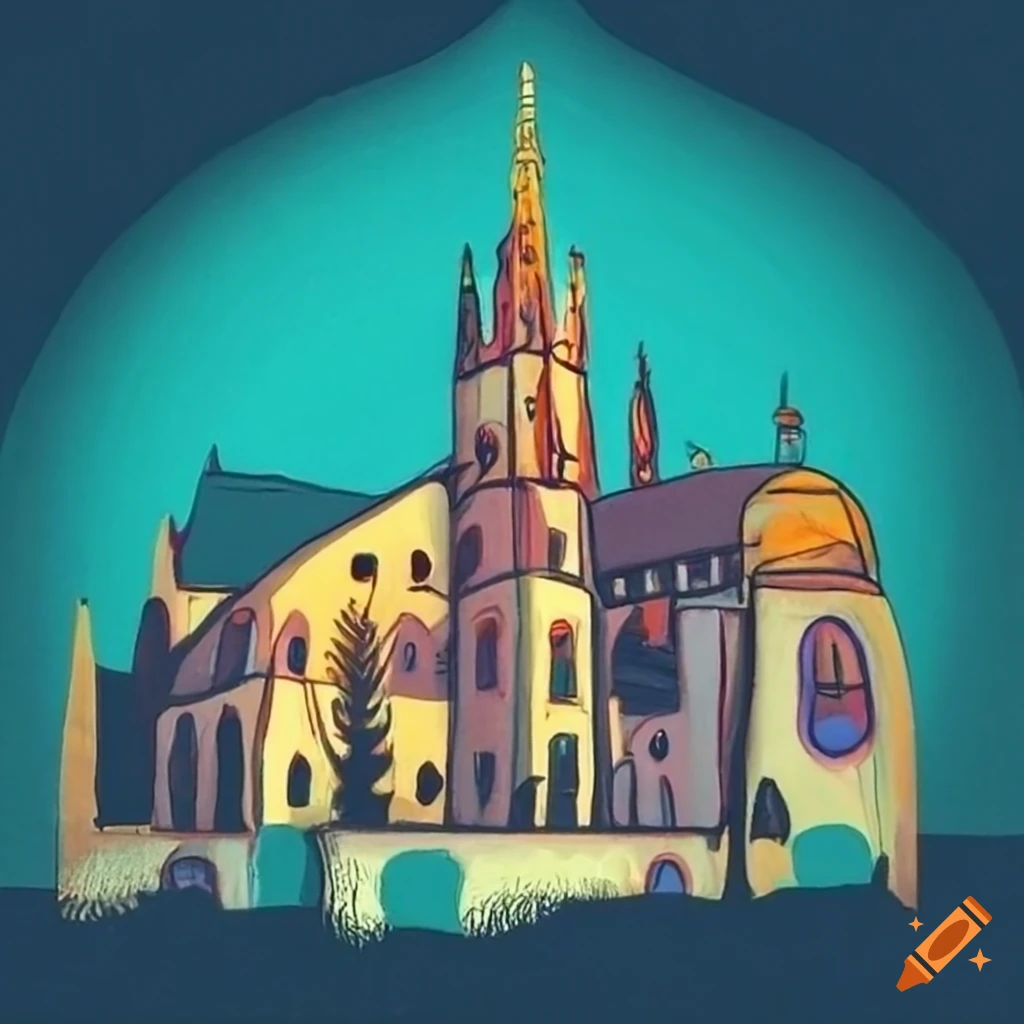 Surreal cityscape of erfurt, inspired by dali and hundertwasser on Craiyon