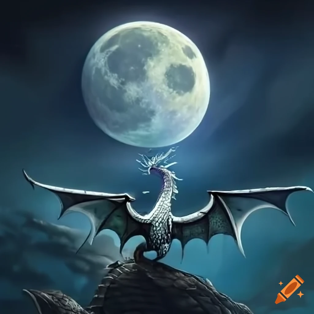 Dragon on the moon on Craiyon