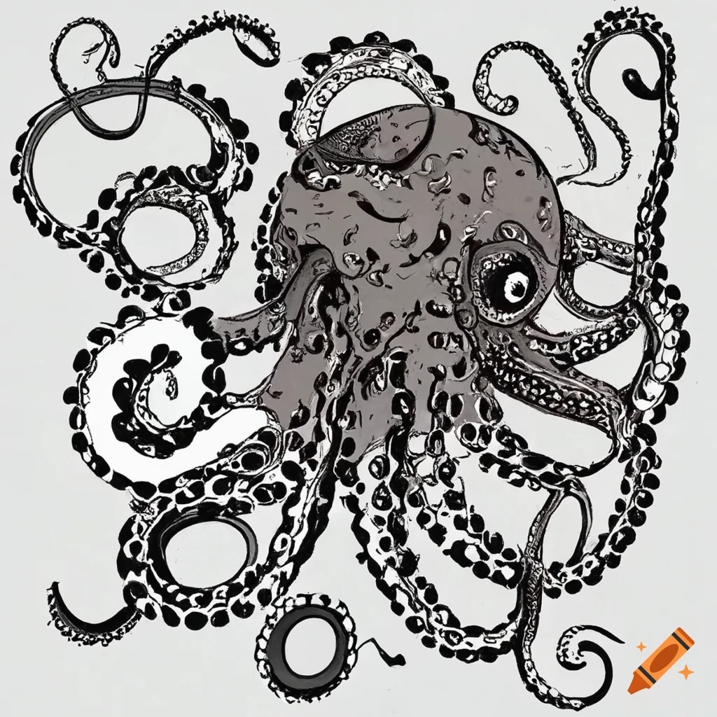 An octopus made of iron on Craiyon