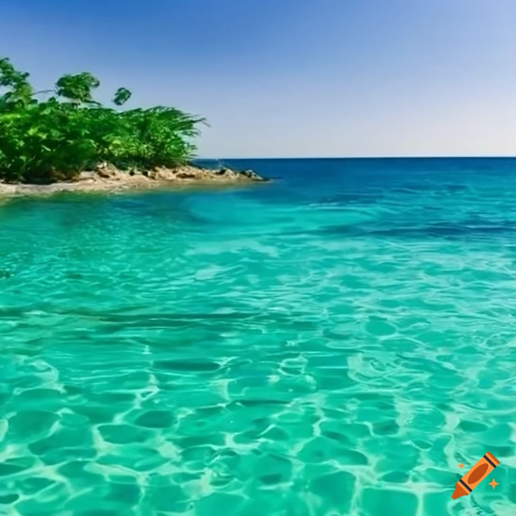 Teal water paradise on Craiyon