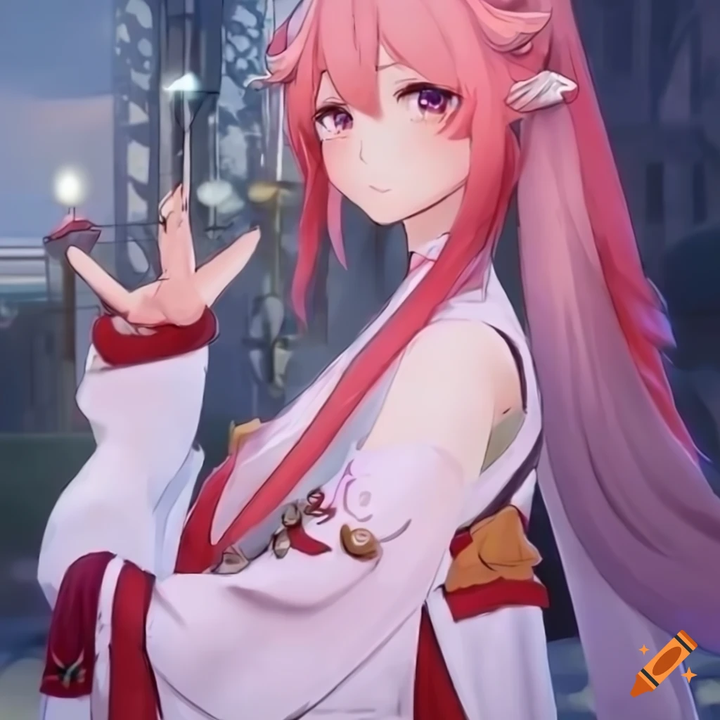 Yea miko from genshin impact in cute pose