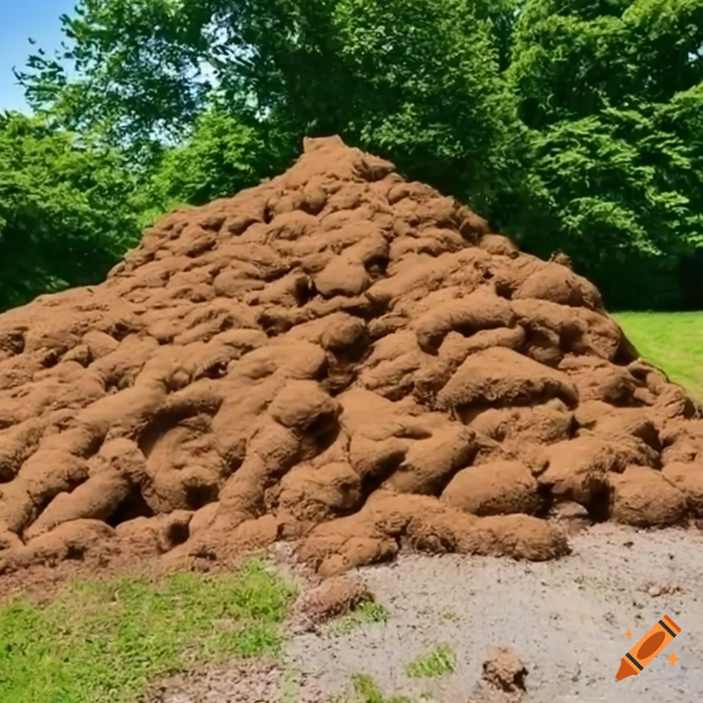 Huge pile of poop on a fence on Craiyon