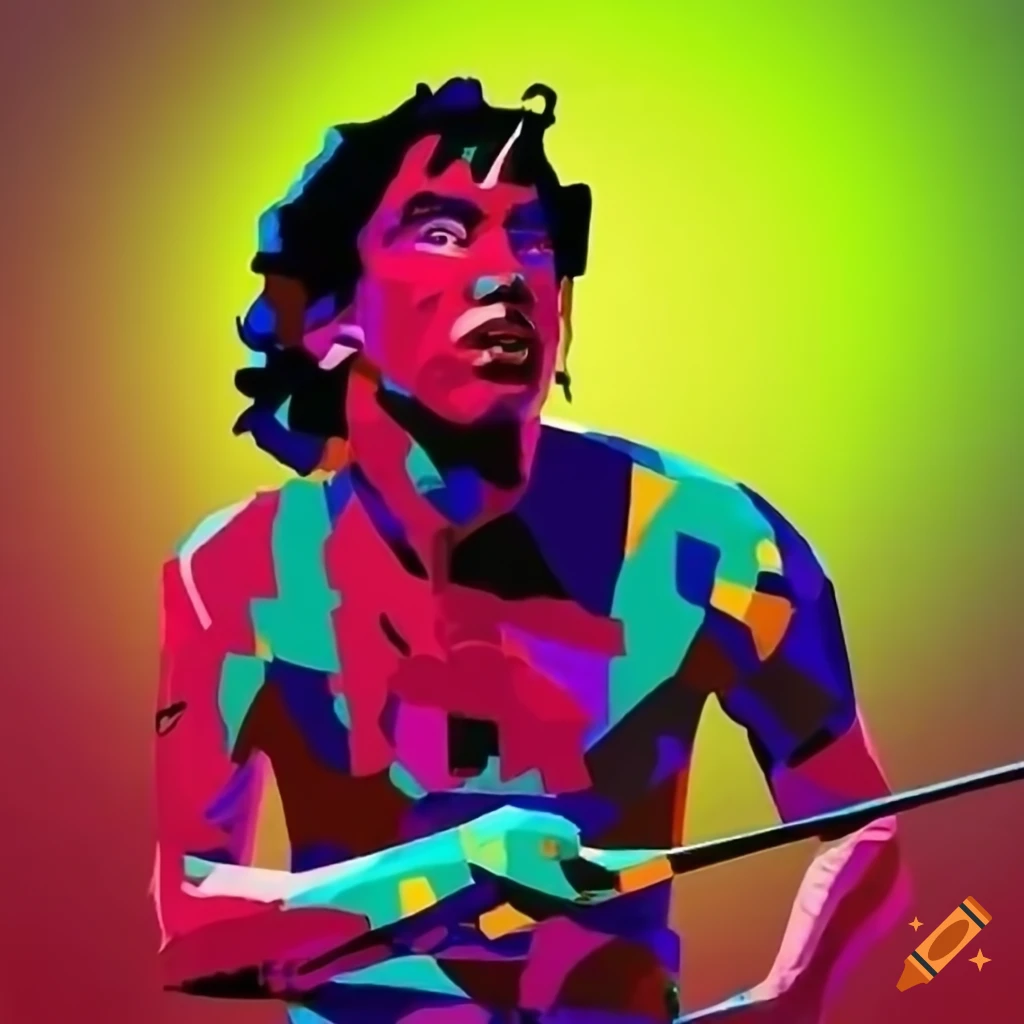 Dynamic tough fit rock Musician who looks like youthful Manu Chao ...