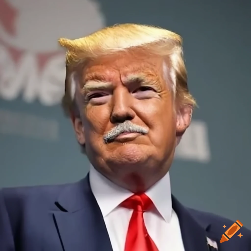 Donald Trump with mustache on Craiyon
