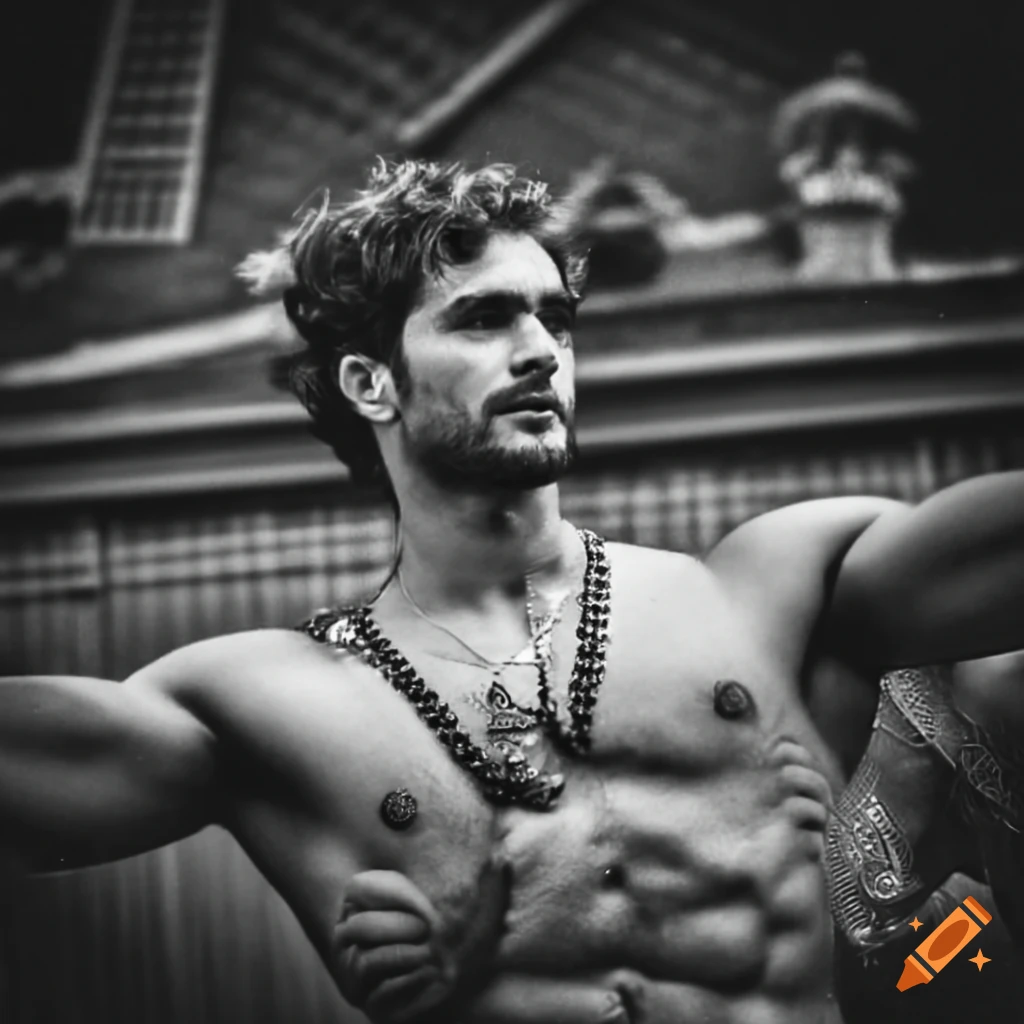 A male mithologycal god, confident and all mighty, looking divine and ...